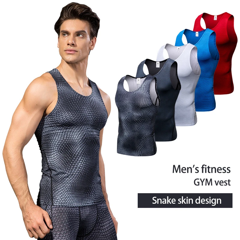 2020 Compression Fitness Tights Tank Top Men Quickly Dry Sleeveless Gym ...