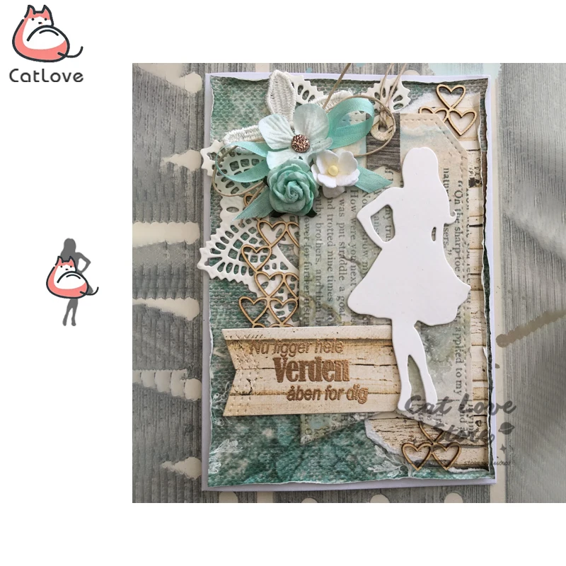 Woman Character Metal Cutting Dies Scrapbooking Stencil Die Cuts Card ...