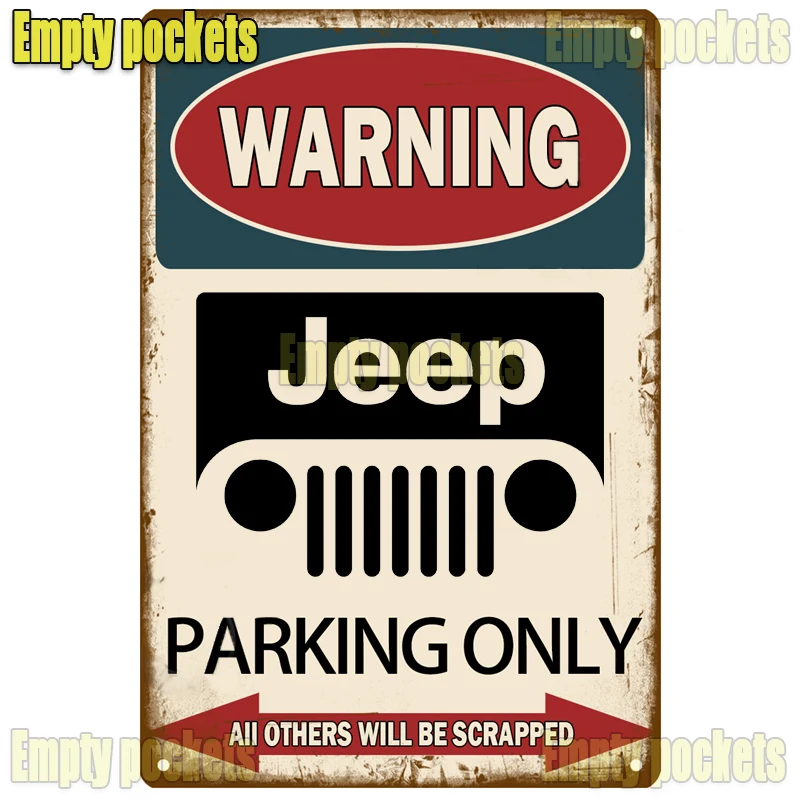 Jeep Car Garage Pub Bar Decoration Tin Sign Shabby Chic Home Decor ...