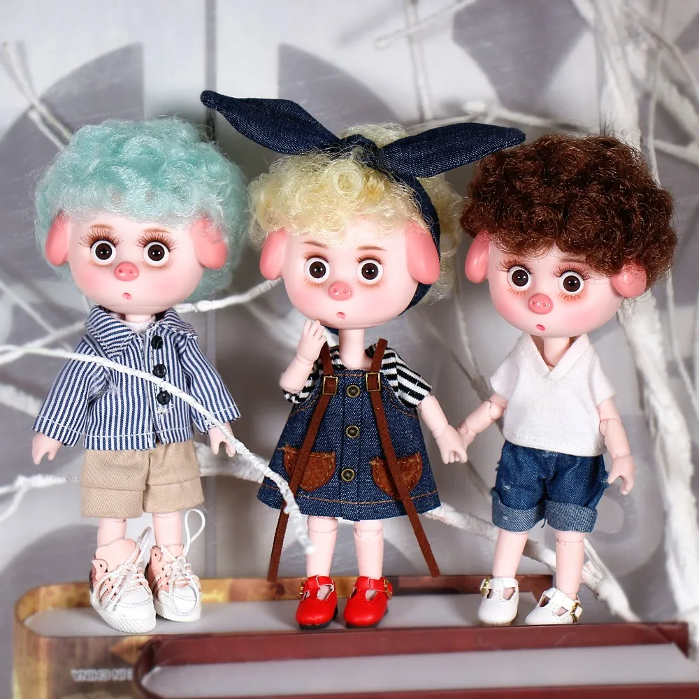 Muñeca de cuerpo articulado DBS 1/12 BJD 26 para niños, muñeco de cerdo ...