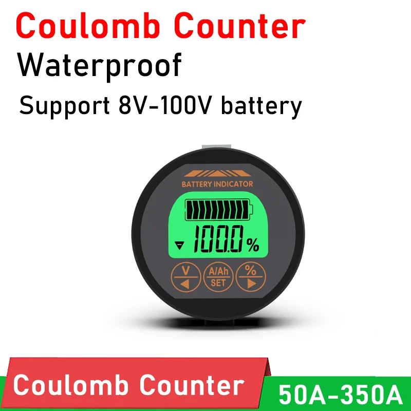 coulometer Battery Monitor DC 100V 50A 100A 350A Capacity Tester METER ...