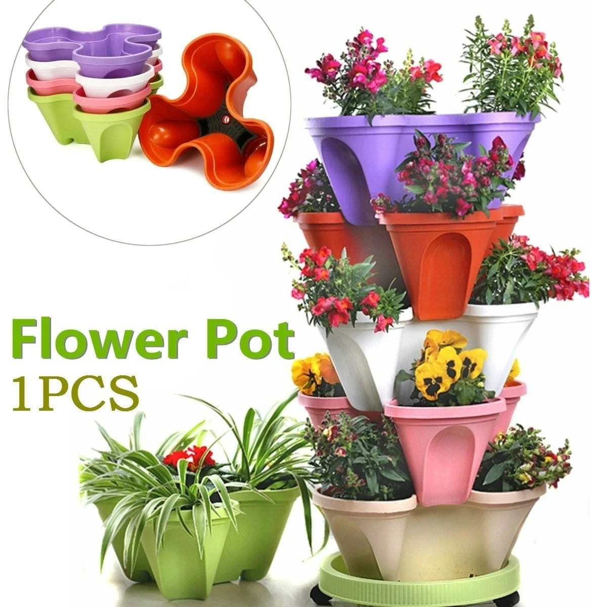 Pot de fleur,Le nouveau Pot de culture à trois pétales, à multicouches ...