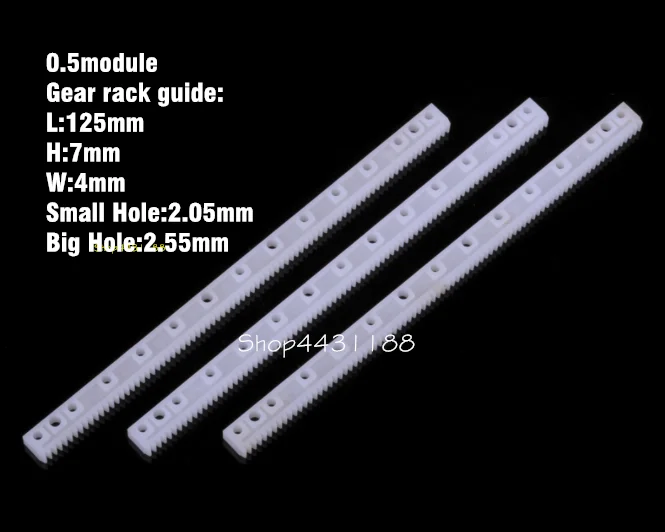 5pcs/lot 0.5 module 7*4*125mm small plastic modulus gear rack guide ...