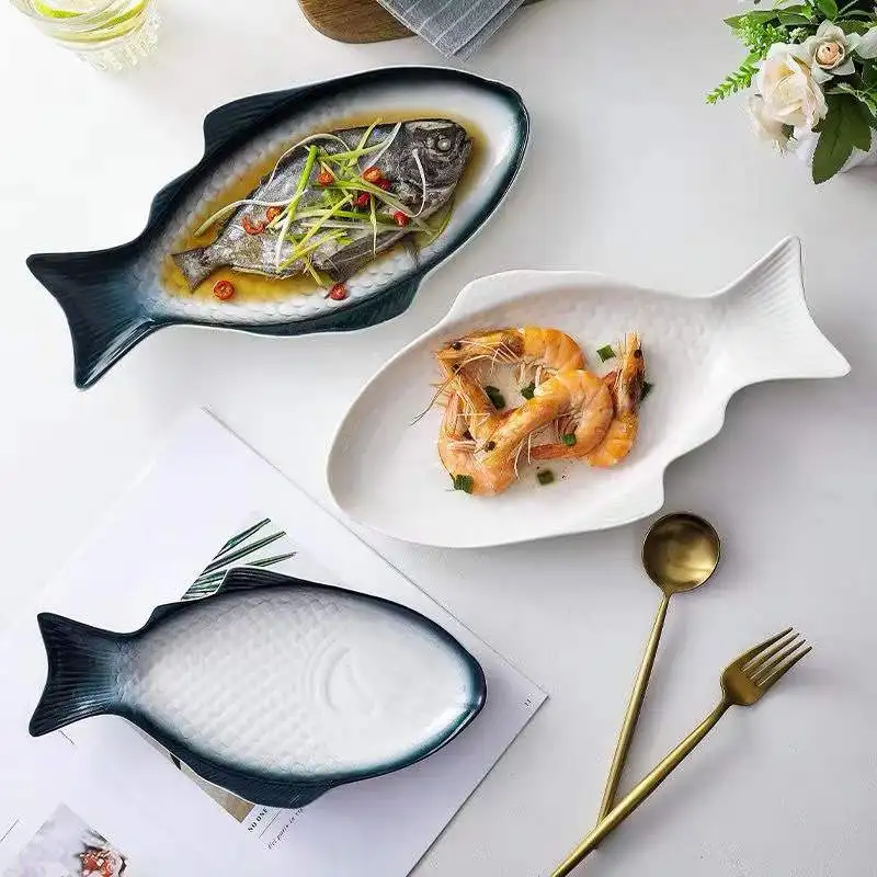 Fish Shaped Plates Sculptures