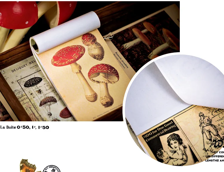 NOTE ADHESIVE,11--Bloc Notes en papier Vintage, 60 pièces, série ...