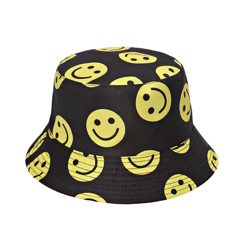 Casquette,2021 Smiley visage chrysanthème seau chapeau hommes et femmes ...