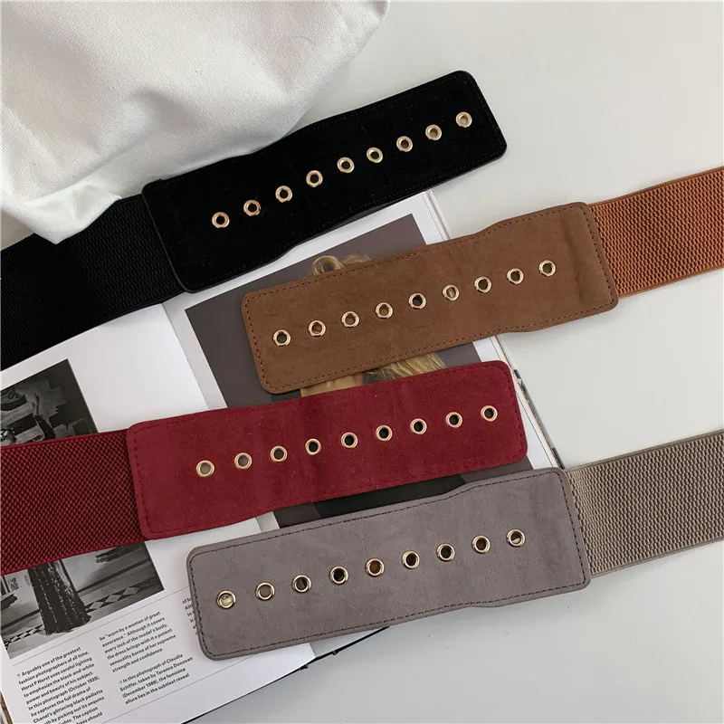 CEINTURE,Ceintures élastiques en velours pour femmes, marque de luxe ...