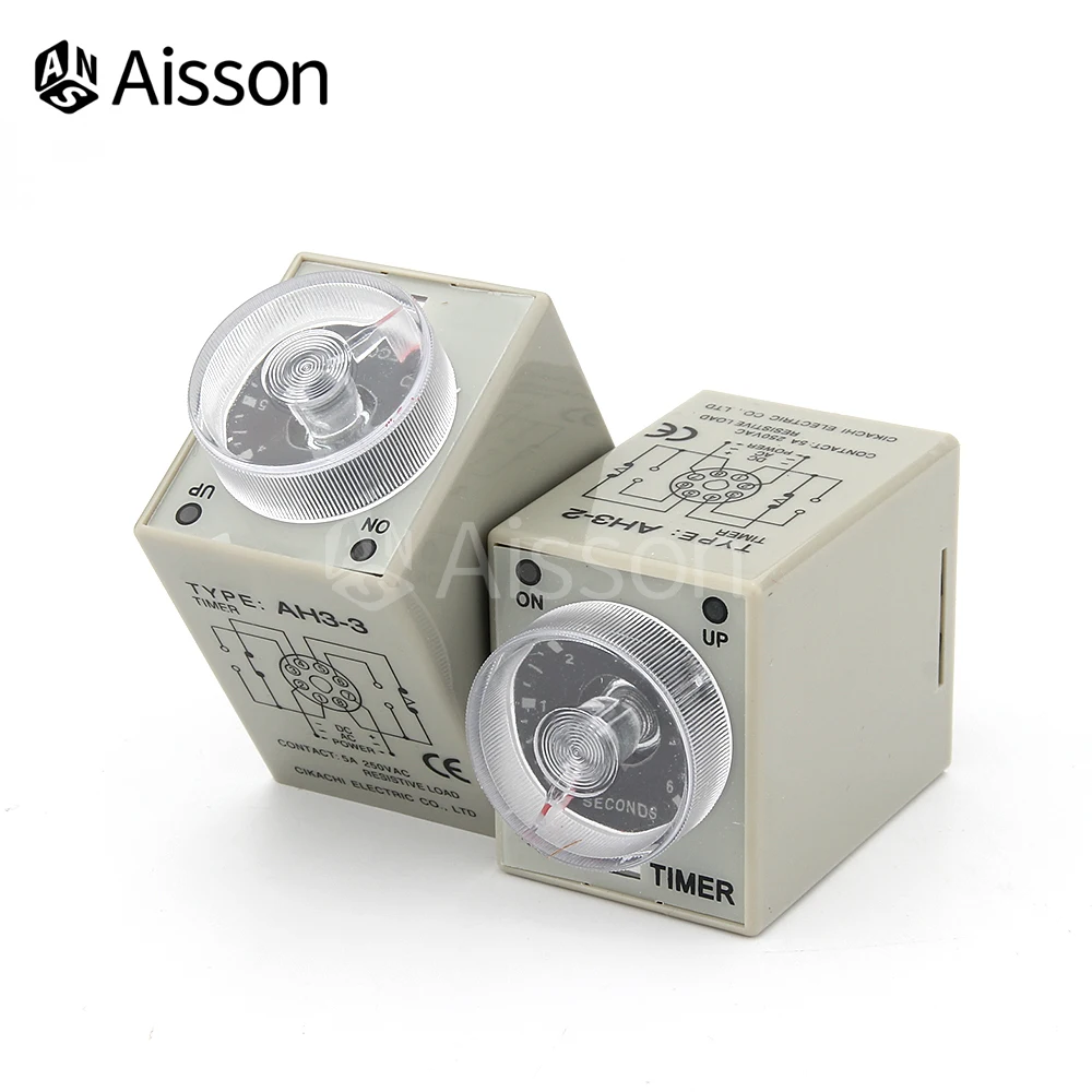 220VAC/24VDC AH3-3 Time Relay Time Set Range 6/10/30/60 Seconds 5/10/30 ...