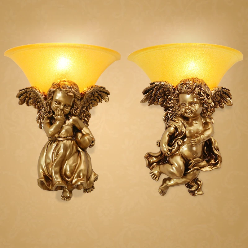 Angel Baby Kids Wall Lamps Boy Girl Room Wall Sconces Lighting Fixture ...