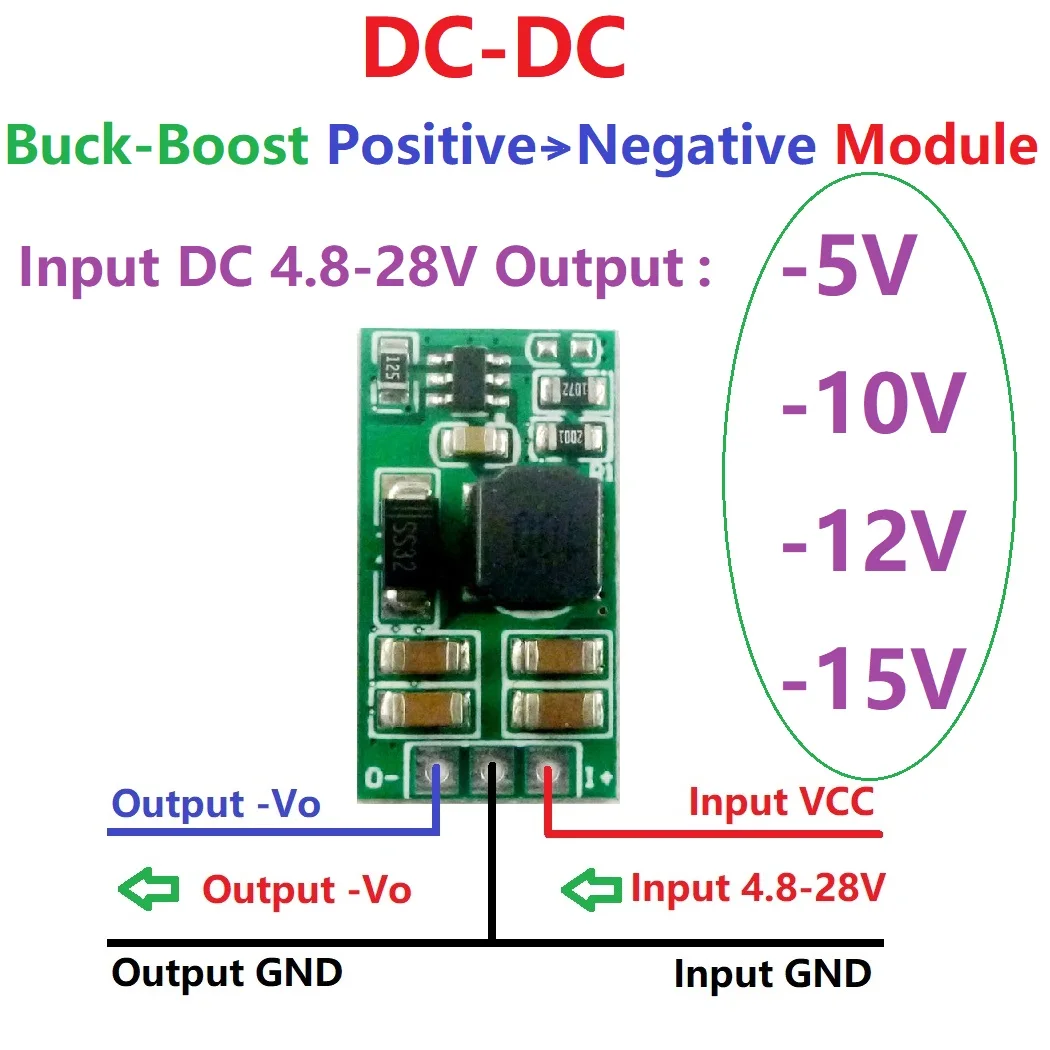 2PCS-3W-Voltage-Converter-Positive-to-Negative-power-supply-DC-DC-Boost ...