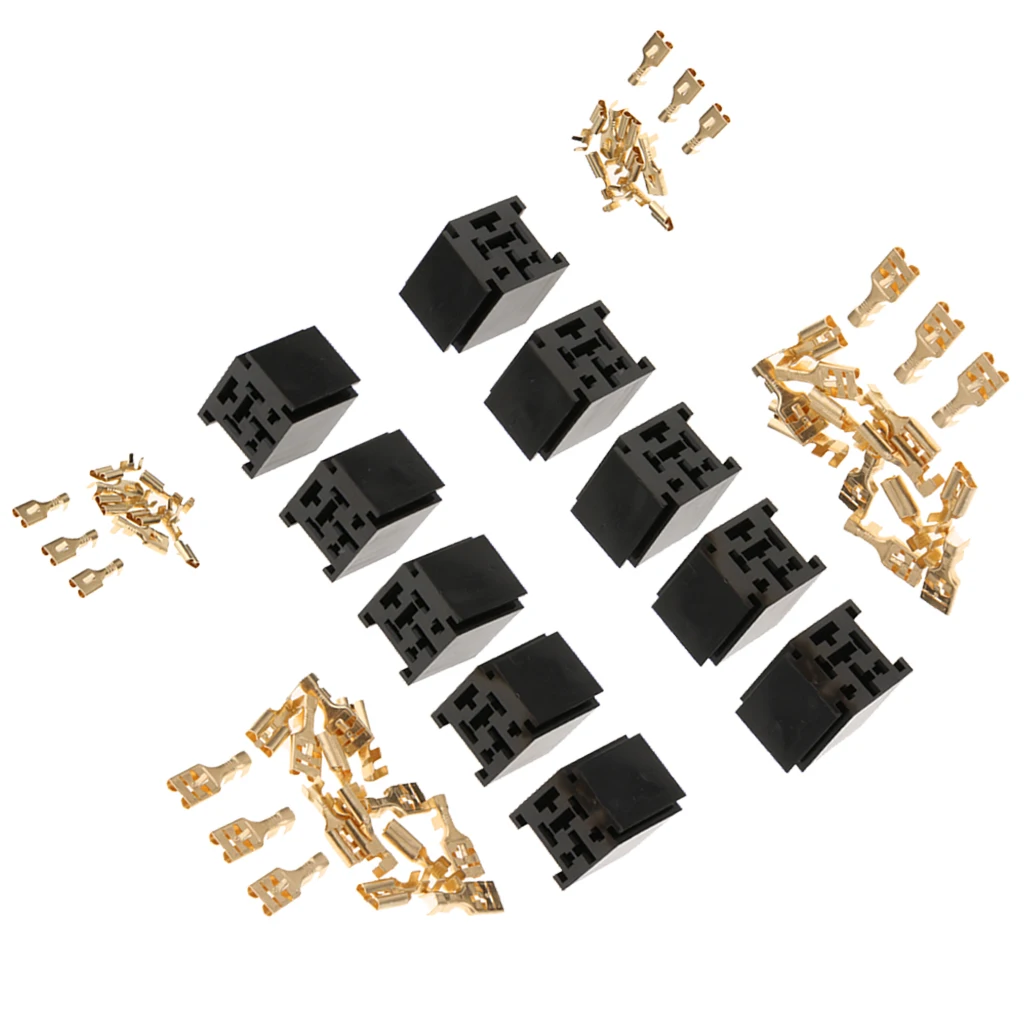 Relay Connector 4 Pin Relays 6.3/9.5mm Flat Pin Connectors 10 Pack ...