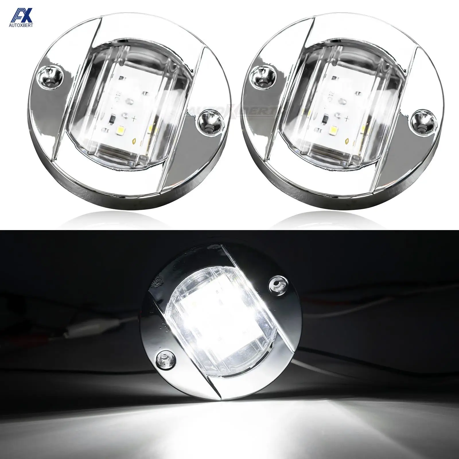 12V-2x-Marine-Boat-Lights-White-Courtesy-Transom-Cabin-Stern-Cockpit ...