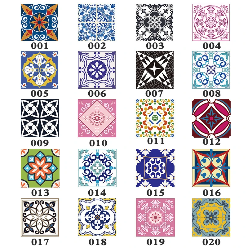 Bohemian Style Colorful Tiles Wall Sticker Home Decor Bathroom Kitchen ...