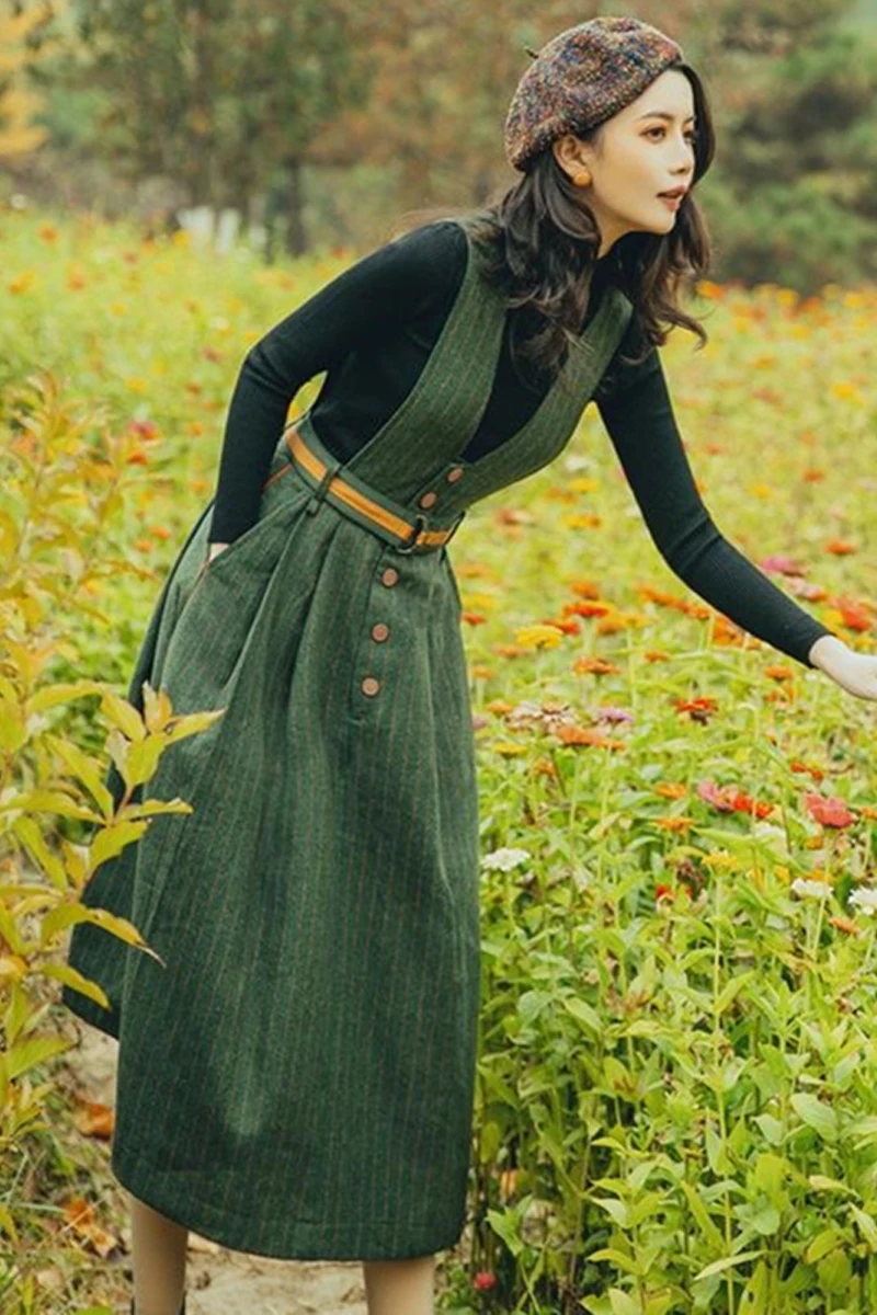 Vintage-Wool-Dress-For-Women-Fashion-Sexy-Overall-Jumpsuit-Elegance ...