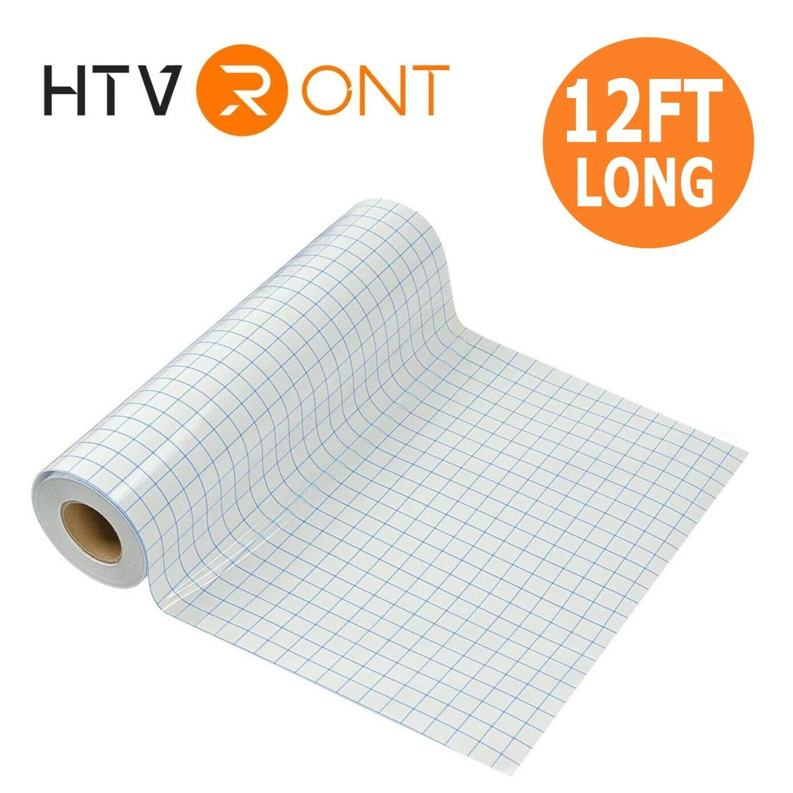 Htvront 12"x144" Clear Vinyl Application Tape Blue Alignment Grid ...