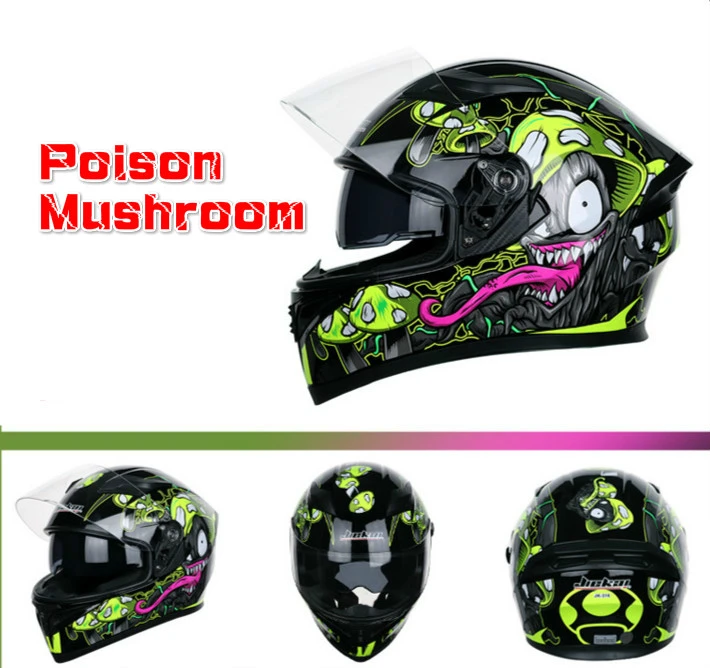 Poison-Mushroom-Four-Season-Double-Shield-Motorcycle-HELMET-DOT-ECE ...