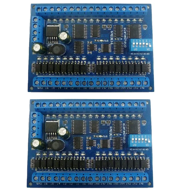 2x DC 6.5-30V 16ch RS485 Remote Control IO Switch Modbus RTU PLC IO ...