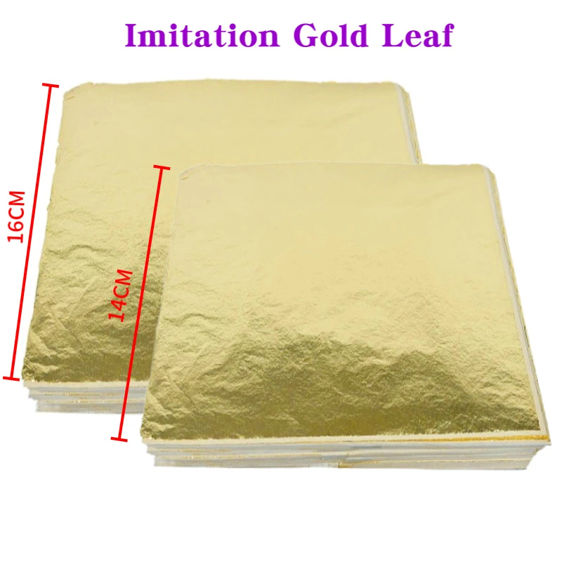 Bright color Imitation Gold Leaf 16*16CM 1000pcs/pack soft leaf for ...