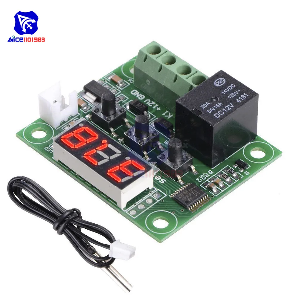 W1209 Digital LED DC 12V Heat Cool Temp Thermostat Temperature Control ...