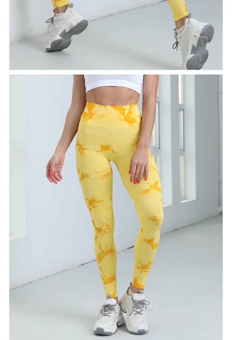Collant de Fitness Push UP sans couture pour femmes - Yellow[A964 ...