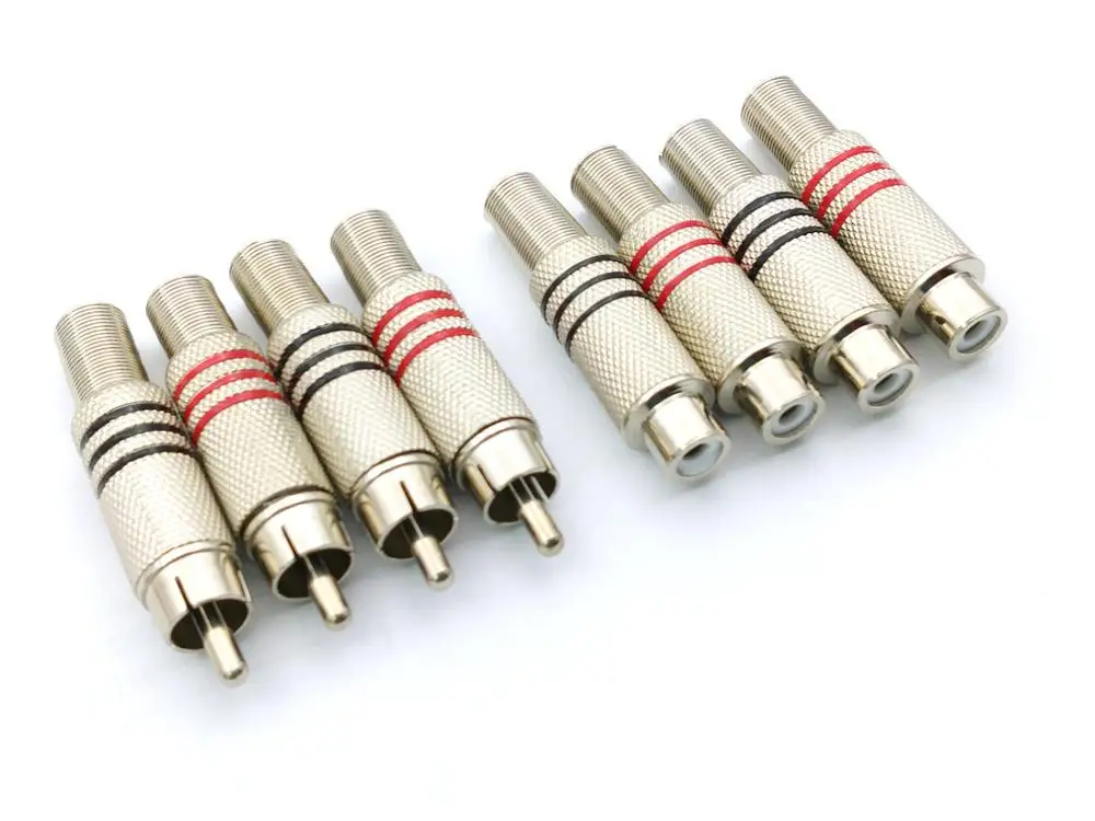 4pcs RCA Male Plug/RCA female socket audio Solder adapter Connector ...