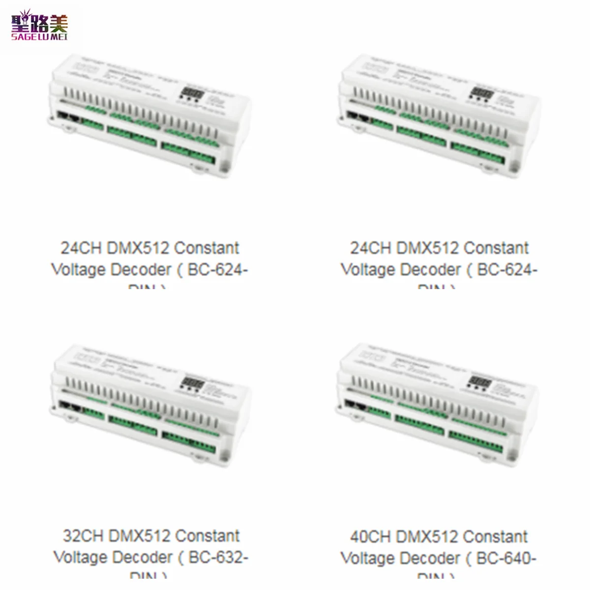 DC12V-24V-24CH-32CH-40CH-DIN-Rail-DMX512-Decoder-RJ45-Terminal-Block ...
