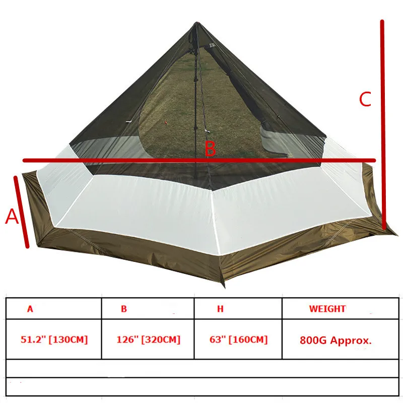 Upgraded Large Pyramid Tent - Mountainotes LCC Outdoors and Fitness