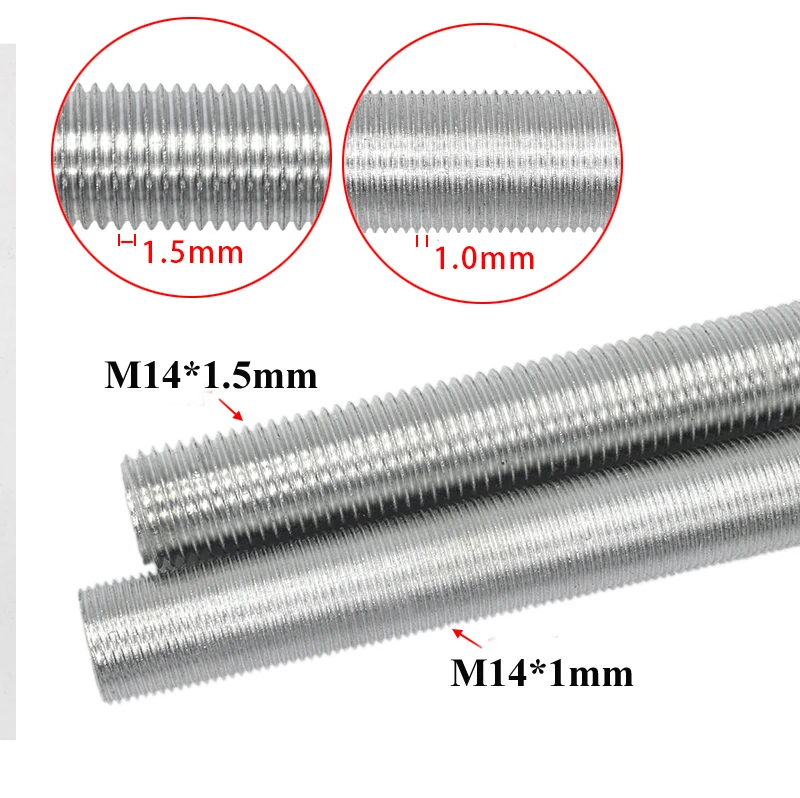 5Pcs M14*1mm/1.5mm Pitch Full Tooth Rod Tube + M14 Nuts, Whole Threaded ...
