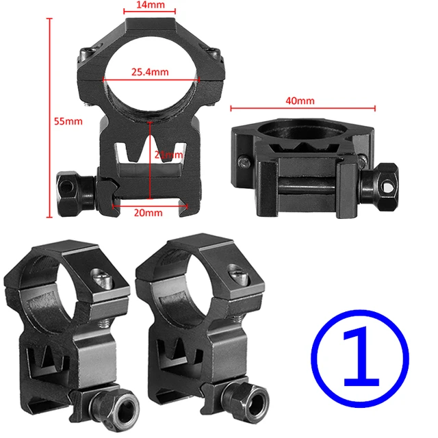 Hunting Riflescope Mount Scope Rings 25.4MM/30MM Diameter Dual Rings ...