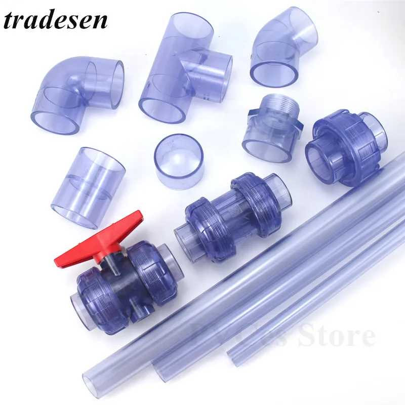 Tuyau d'arrosage,I.D20 ~ 50mm robinet à bille PVC Transparent,robinet d'alimentation en eau de ...