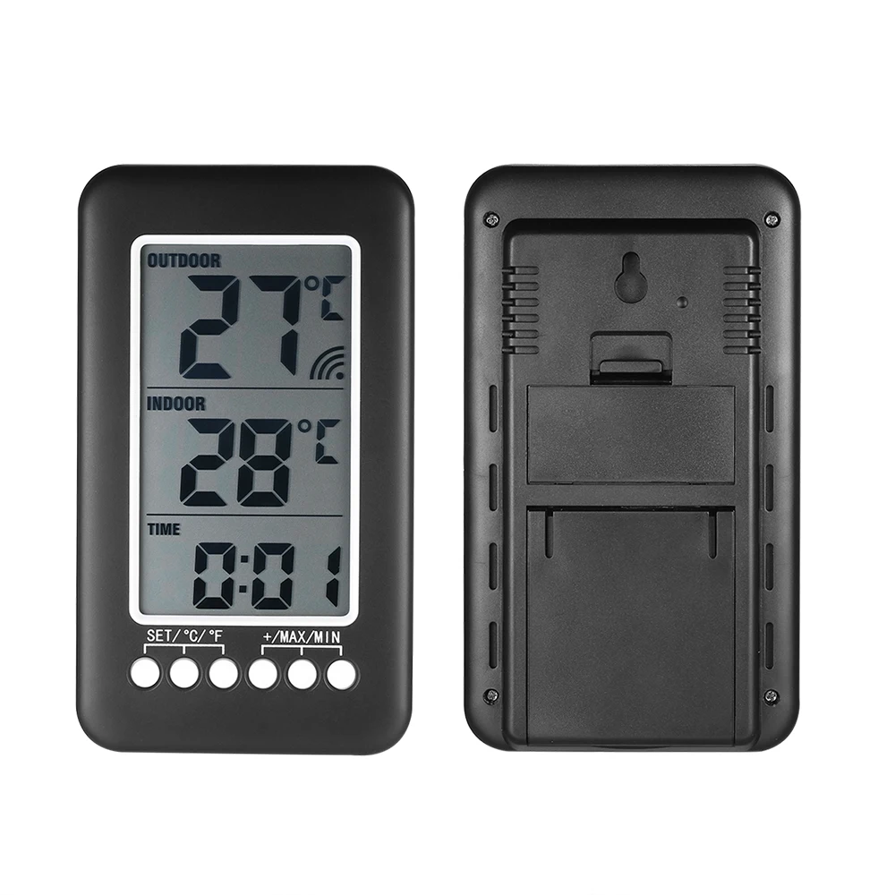 Digital-Thermometer-With-Clock-Function-Outdoor-Indoor-LCD-Wireless ...