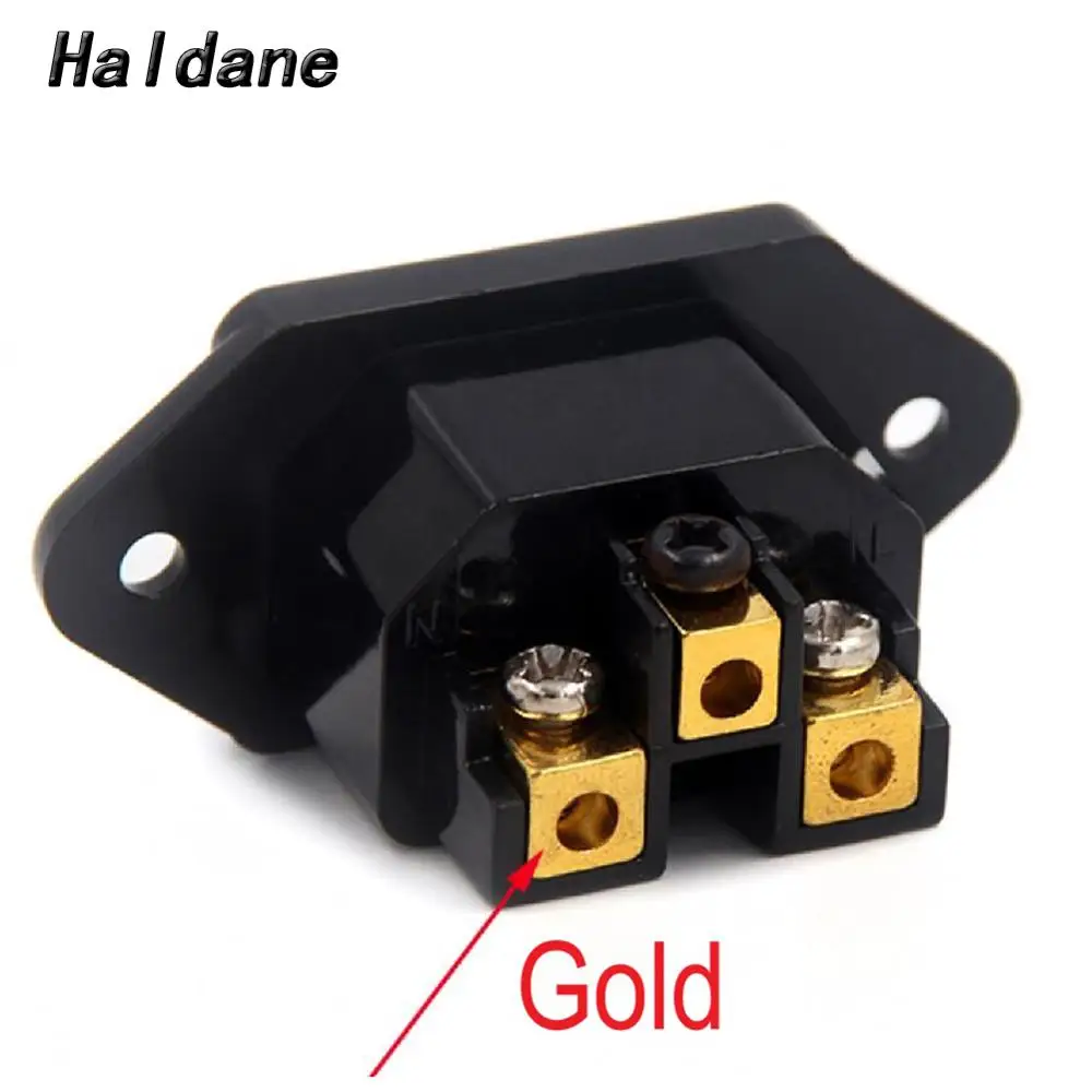 Haldane-1pcs-Rhodium-Gold-plated-Audio-AC-IEC-Inlet-Socket-power ...