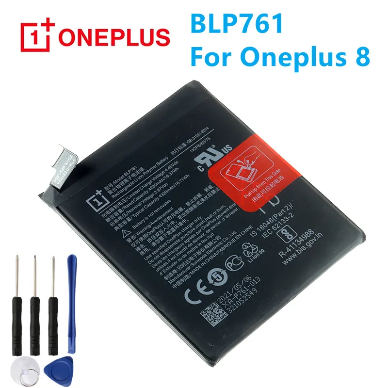 Original For Oneplus 8 One Plus 8 Phone Battery BLP761 4320mAh High ...