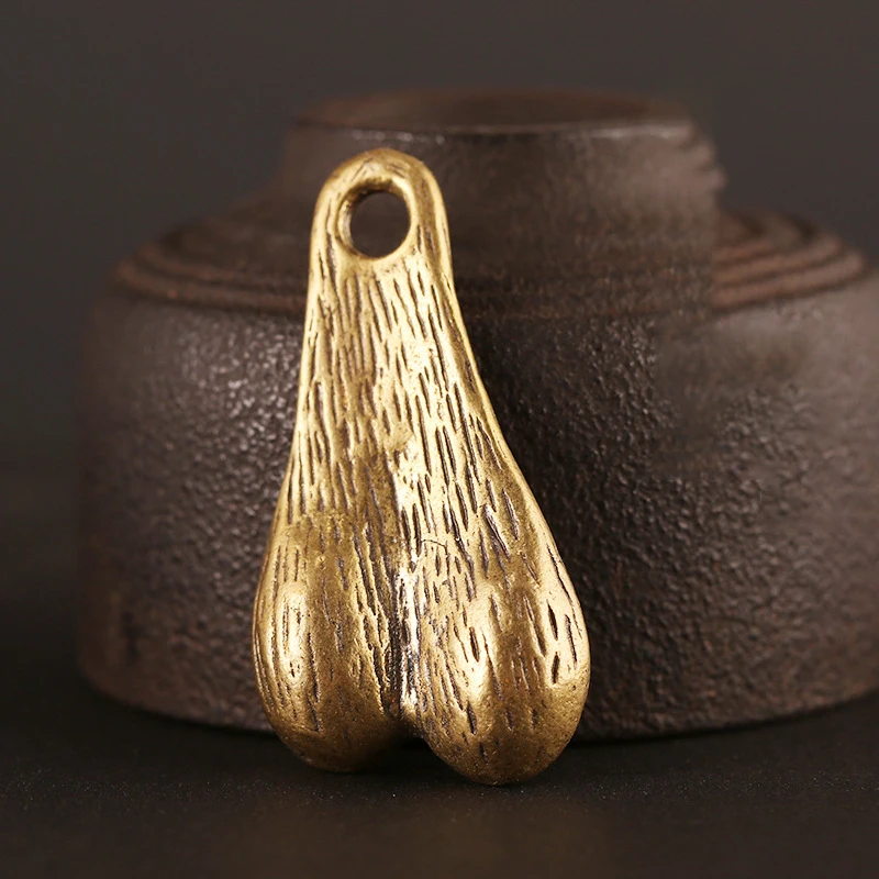 Solid-Brass-Men-Testicles-Pendant-For-Keychain-Trendy-Balls-Keyring ...