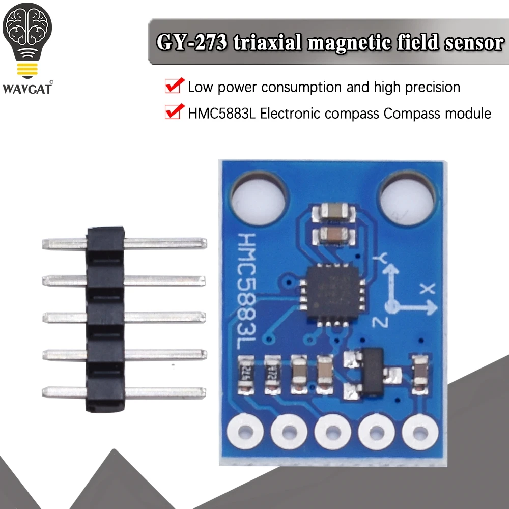 GY-273 3V-5V HMC5883L Triple Axis Compass Magnetometer Sensor Module Three Axis Magnetic Field ...