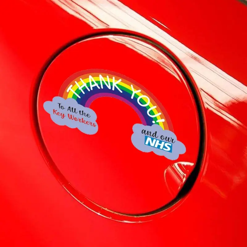 Thank You NHS Car Stickers Rainbow Waterproof Vinyl Signs Window Car ...