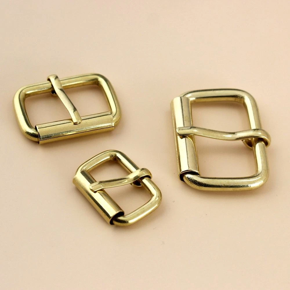 Brass Metal Heel Bar Buckle End Bar Roller Buckle Rectangle Single Pin ...