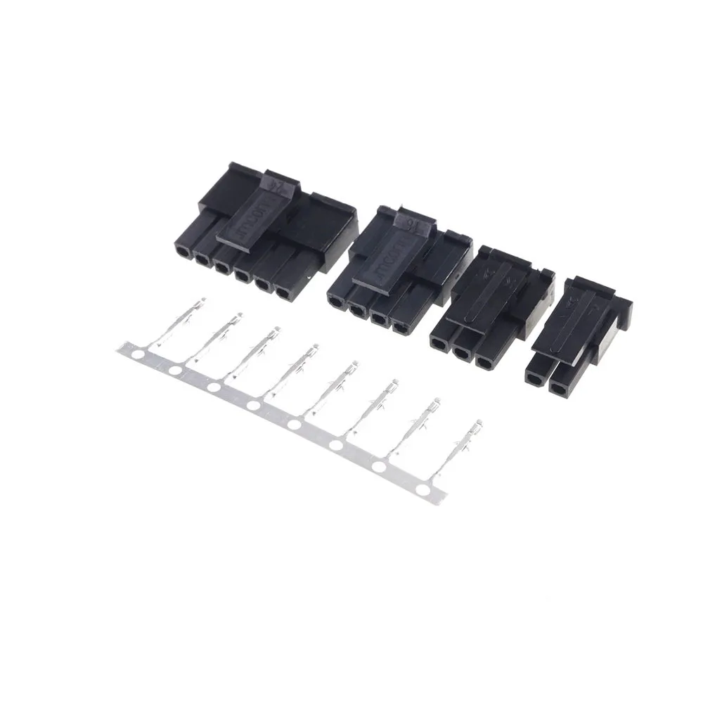 10 Pcs Micro-fit 3.0 Mm Connector Single Row Male Housing 1x2 2 Pin 3 4 ...