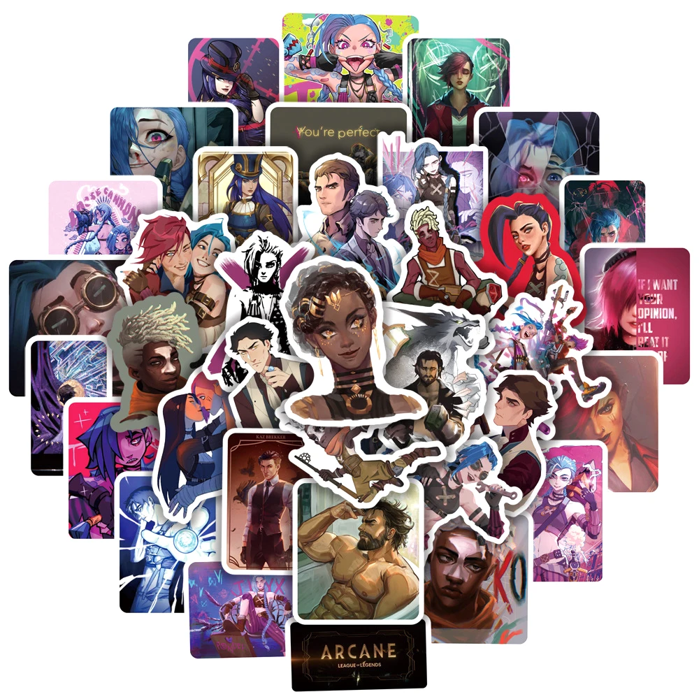 10-30-50pcs-pack-Arcane-anime-Cartoon-Game-Decal-Graffiti-Stickers ...