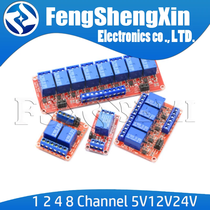 1 2 4 6 8 Channel 5v 12v 24v Relay Module Board Shield With Optocoupler ...