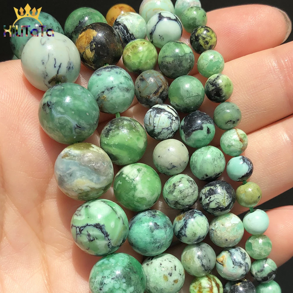Natural-Variscite-Mineral-Beads-African-Turquoises-Round-Loose-Spacer-Beads-For-Jewelry-DIY ...