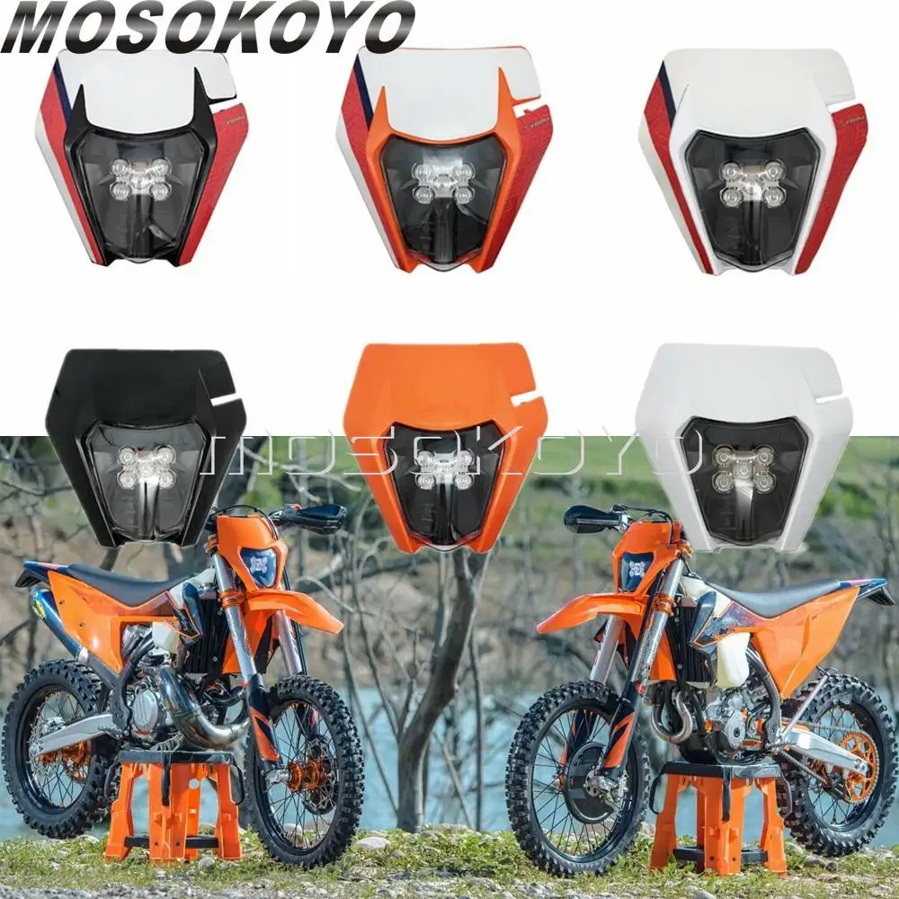 Supermoto-E8-LED-Headlight-Motocross-Dual-Sport-Head-Light-for-EXC-XC-W ...