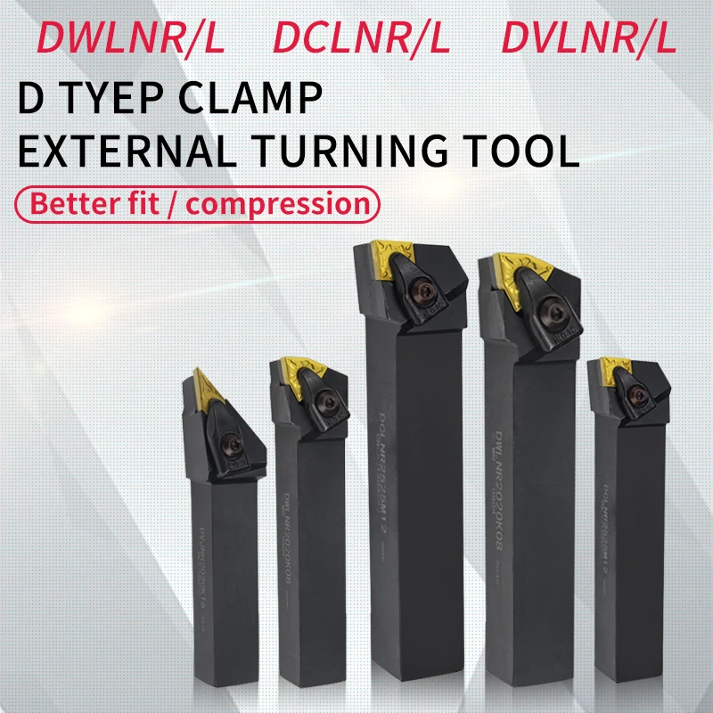 DWLNR DCLNR DVJNR2020/2525 External Lathe Turning Tool Holder for insert WNMG/CNMG/VNMG Cutter ...