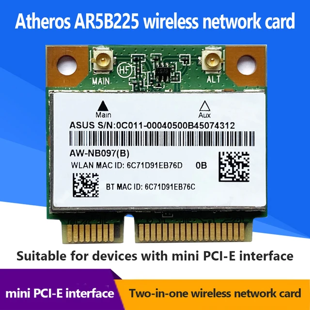 AR5B225 Mini PCIe 300M+ Bluetooth 4.0 WLAN Wifi Wireless Network Card ...