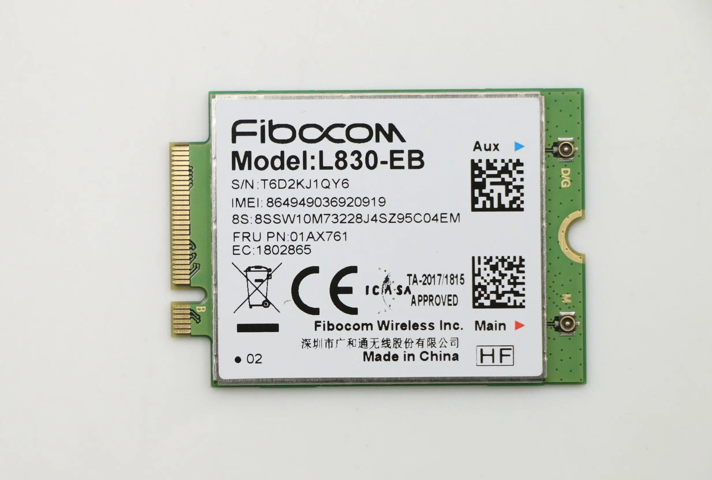 Fibocom-L830-EB-WWAN-Card-For-Lenovo-Thinkpad-X280-T480-T580-P52s-L480 ...
