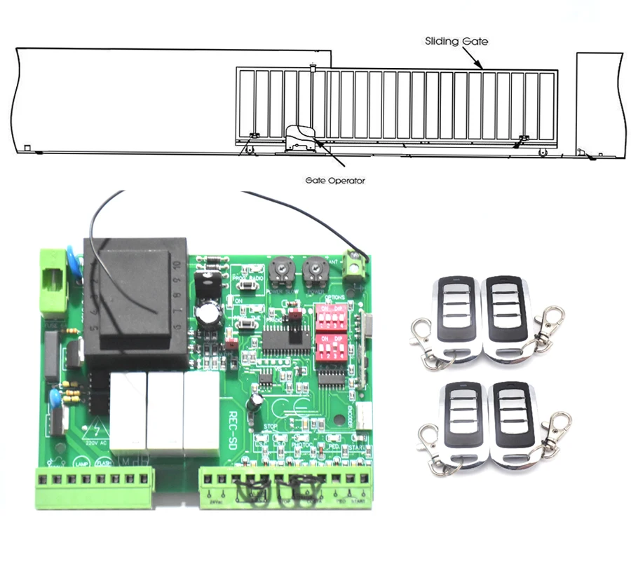 NC-Sliding-Door-Gate-motor-controller-circuit-board-electronic-card-for ...