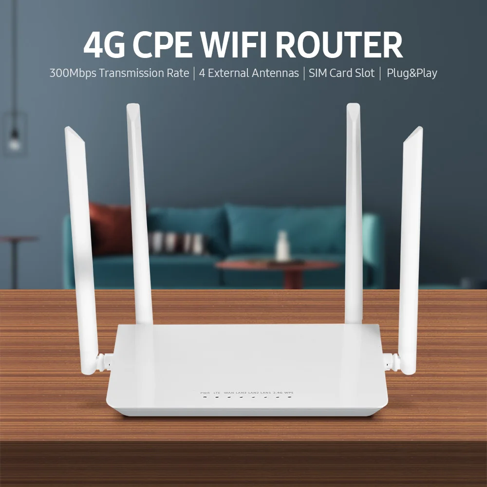 4g Lte Cpe Wifi Router 300mbps High-speed Wireless Router Wide Coverage ...
