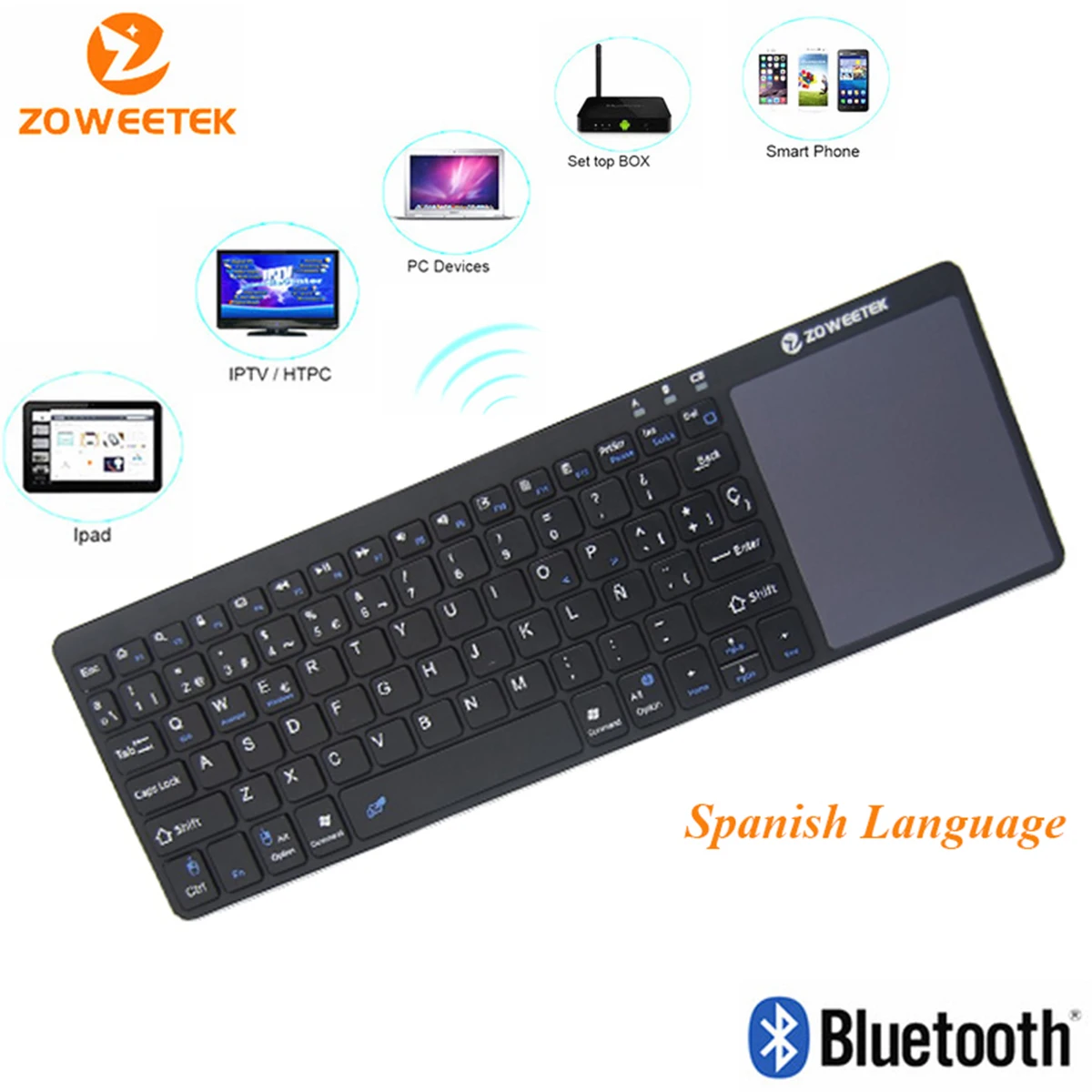 Zoweetek-K12BT-1-Mini-Wireless-Spanish-Language-Bluetooth-Keyboard ...