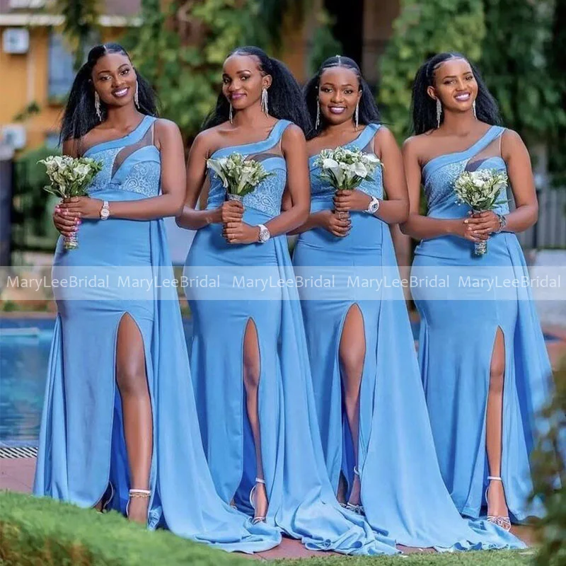 Blue Bridesmaid Dresses Strapless