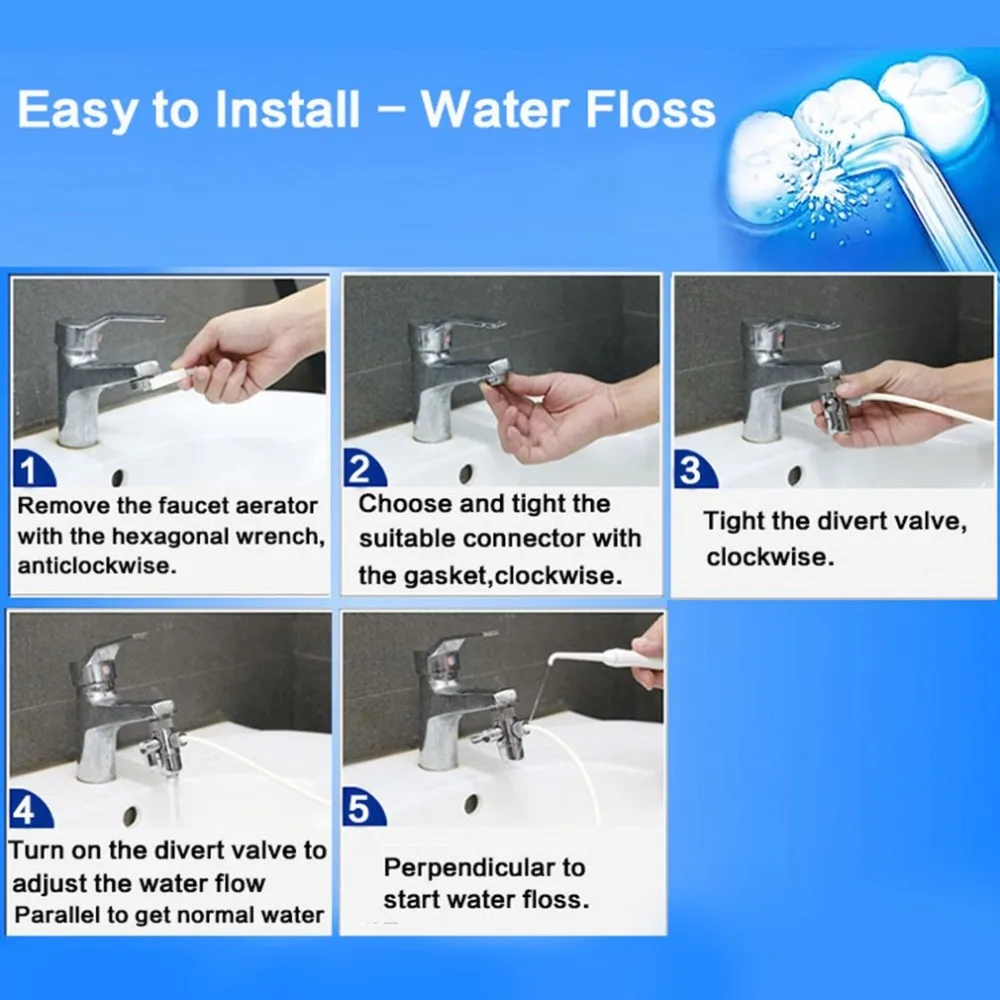 Portable Oral Irrigator Hygiene Flosser Dental Water Jet Connecting ...